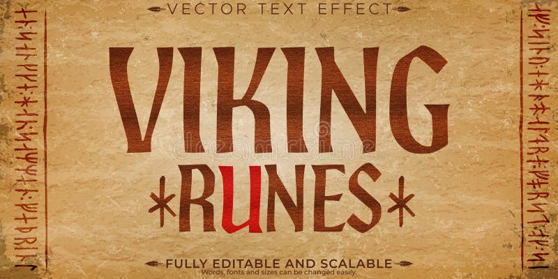 Viking Text Effect, Editable Rune Alphabet Text Style Stock Vector ...