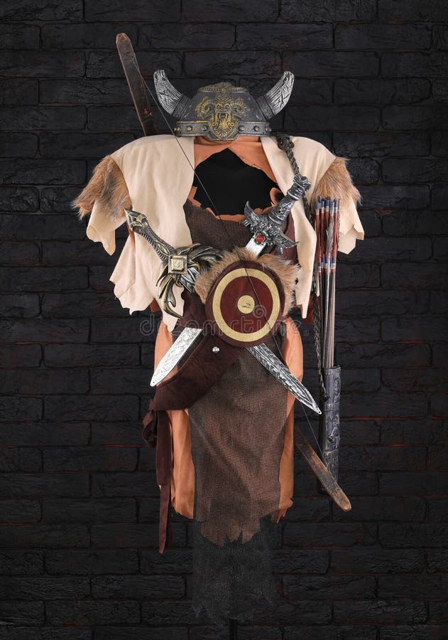 Viking Warrior Clothes on Mannequin Stock Photo - Image of culture ...