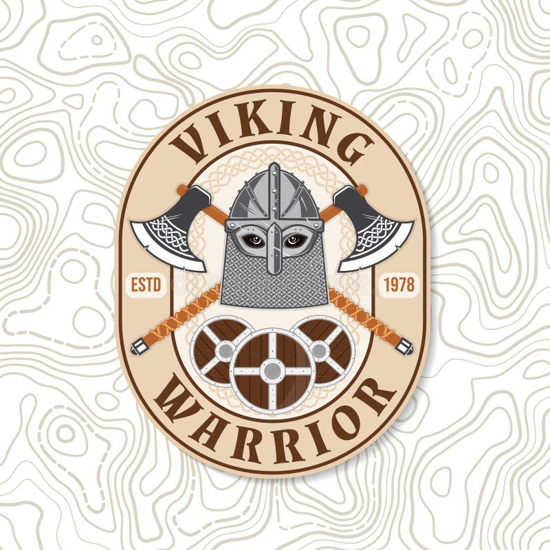 Viking Warrior Logo, Badge, Sticker. Vector Illustration. for Emblems ...