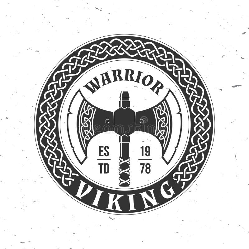 Viking Warrior Logo, Badge, Sticker. Vector Illustration. for Emblems ...