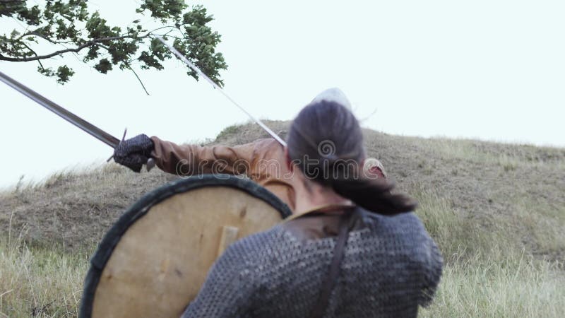 A Viking Warrior Throws a Spear during an Attack. Stock Footage - Video ...