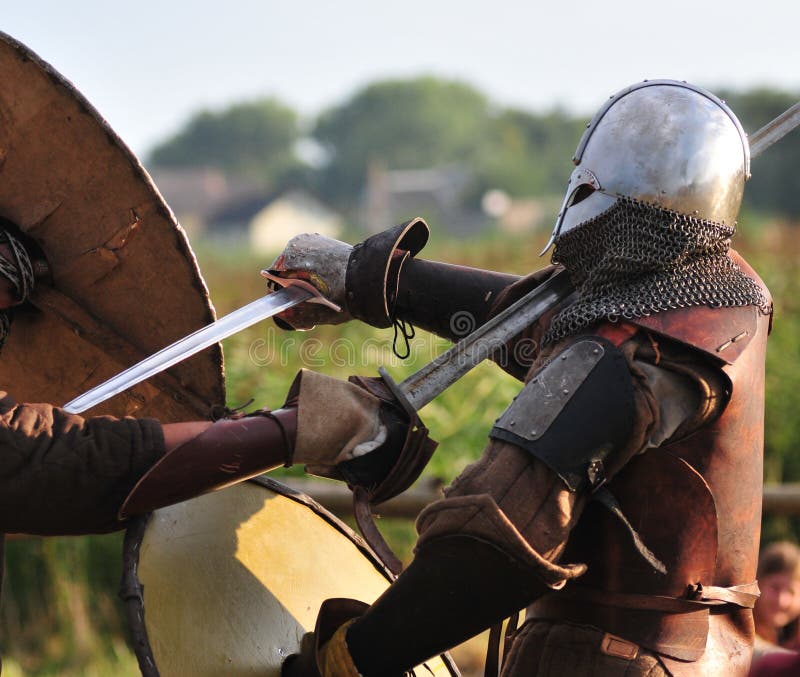 Viking warriors fight. stock image. Image of shining, people - 6017099