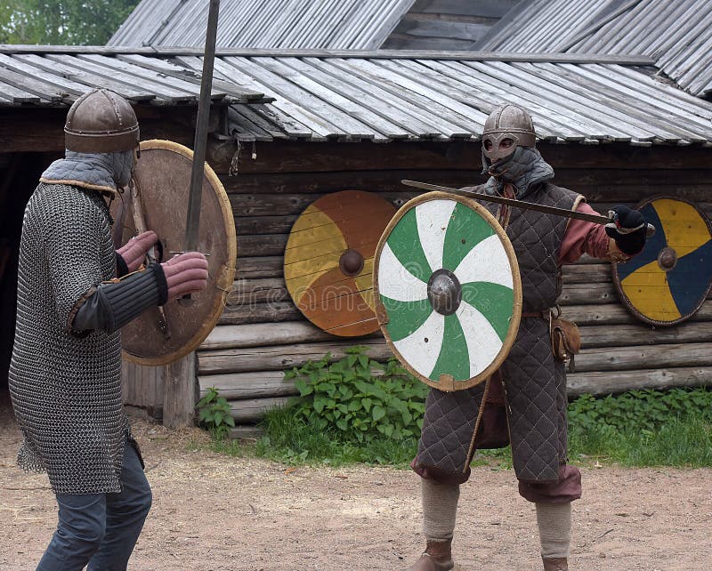 Vikings battle editorial stock image. Image of event - 59462984