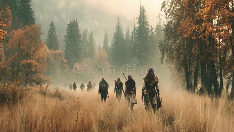 Vikings in a Medieval Forest a Journey through Time Stock Video - Video ...