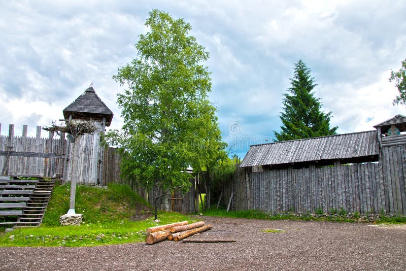 Vikings village. stock image. Image of tower, ethnography - 96914739