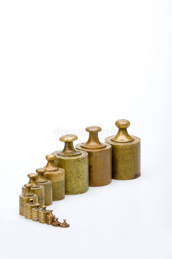 Gamla Vikter För Järn 1kg Och Mindre Mässingsvikter För En Kökskala ...