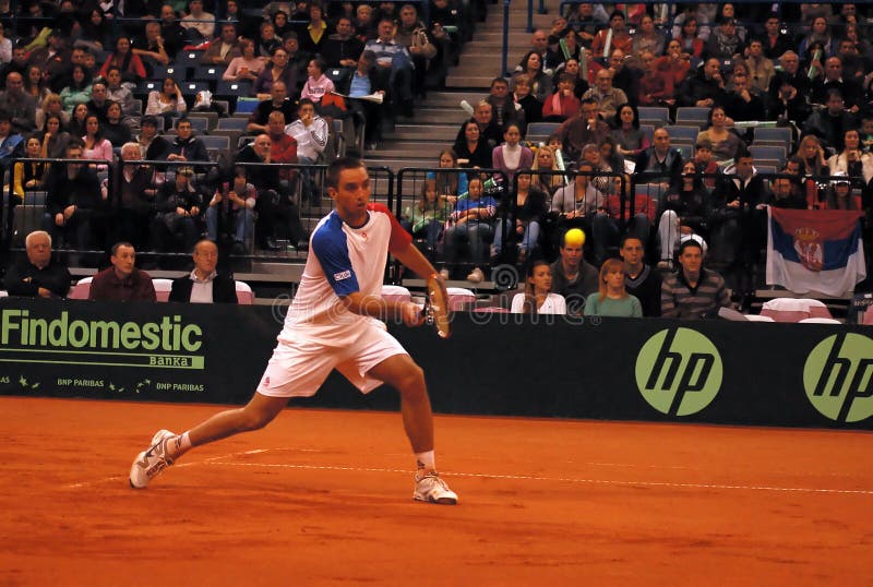 Viktor Troicki Tennis editorial photography. Image of doubles - 24993577