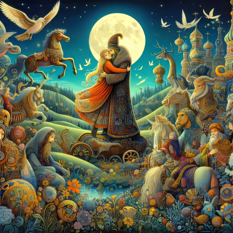 112 28. Viktor Vasnetsov Inspired Russian Folklore Dra Stock Image ...