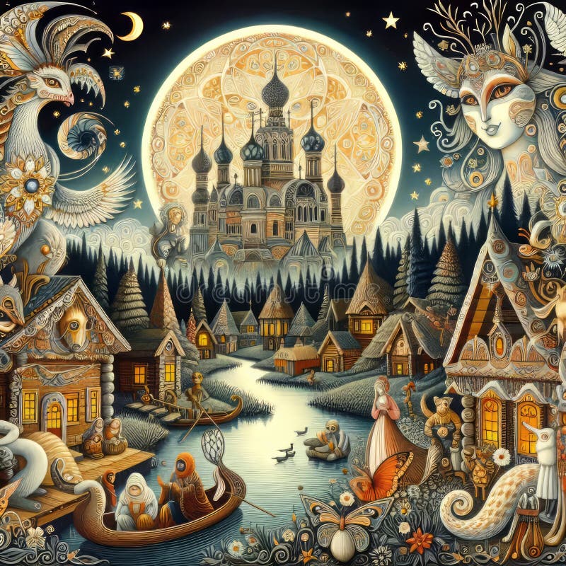 105 28. Viktor Vasnetsov Inspired Russian Folklore Dra Stock Photo ...