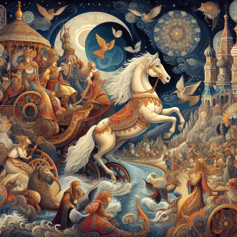 111 28. Viktor Vasnetsov Inspired Russian Folklore Dra Stock Photo ...