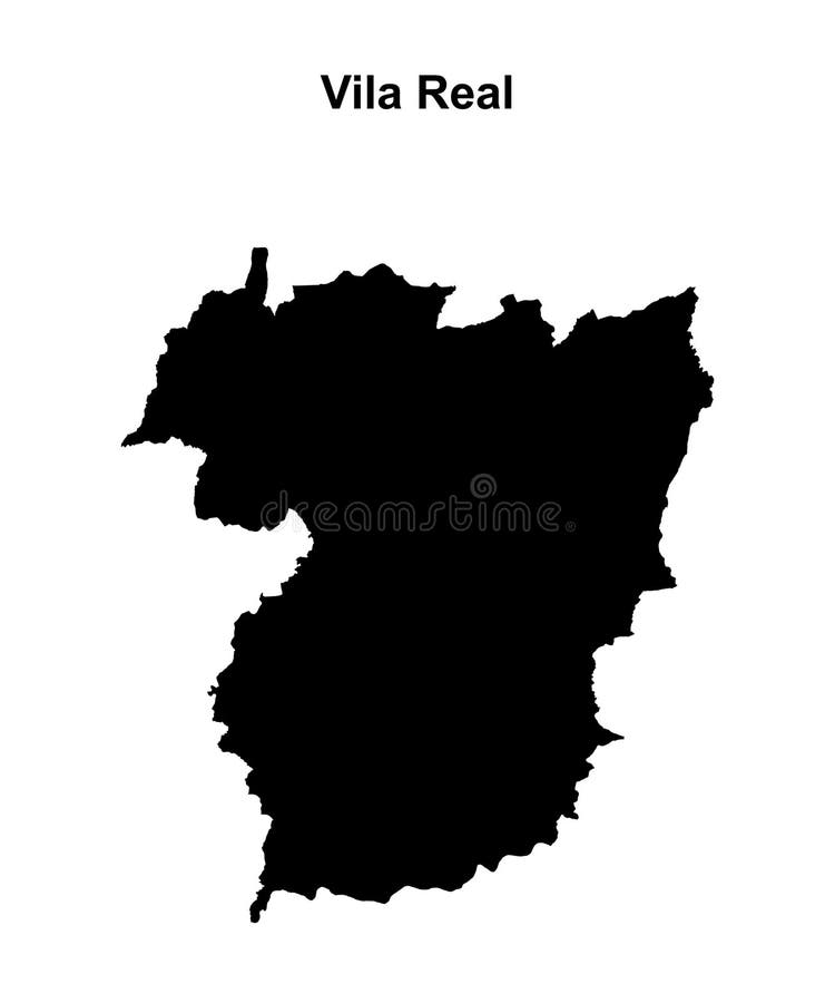 Vila Real outline map stock vector. Illustration of real - 360649304