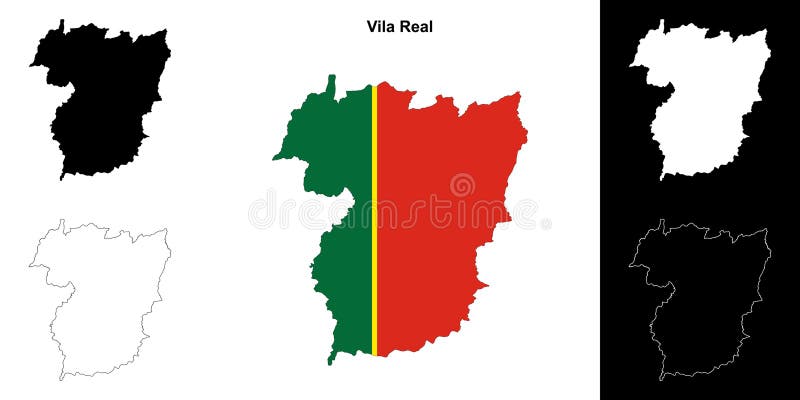 Vila Real outline map stock vector. Illustration of portugese - 323841238