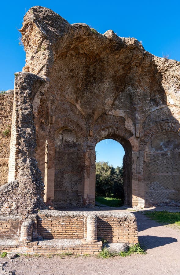Large Stone Wall in Ruins of Ancient Roman Building in the Italian City ...