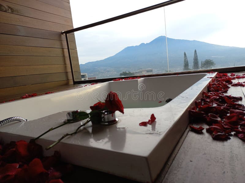Villa in Batu Malang with View Mountain Stock Image - Image of view ...