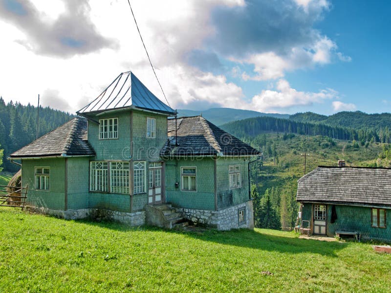 Villa Complex from Moieciu Village Stock Image - Image of roof, real ...