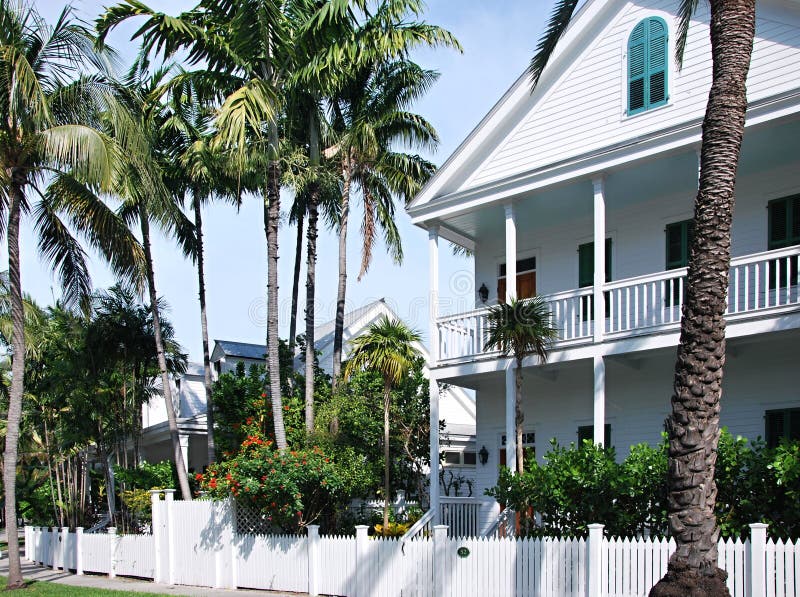 Villa in Key West, Florida Keys Stock Photo - Image of facade, america ...