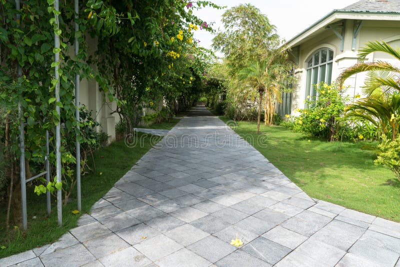 Villa Path Way at the Tropical Resort Stock Image - Image of natural ...
