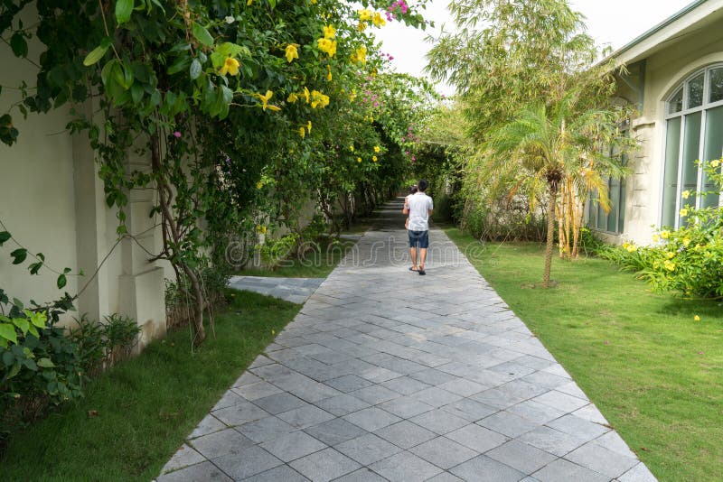 Villa Path Way at the Tropical Resort Editorial Stock Photo - Image of ...