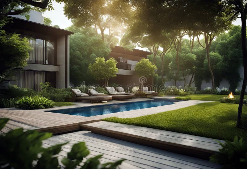 Villa Plan Backyard Design Architect Landscape Architectural ...