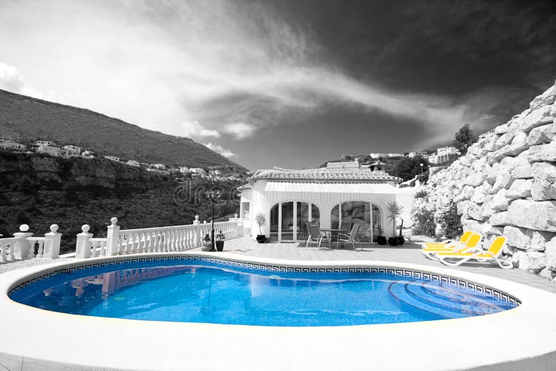 Villa and Pool stock photo. Image of mediterranean, house - 5428186