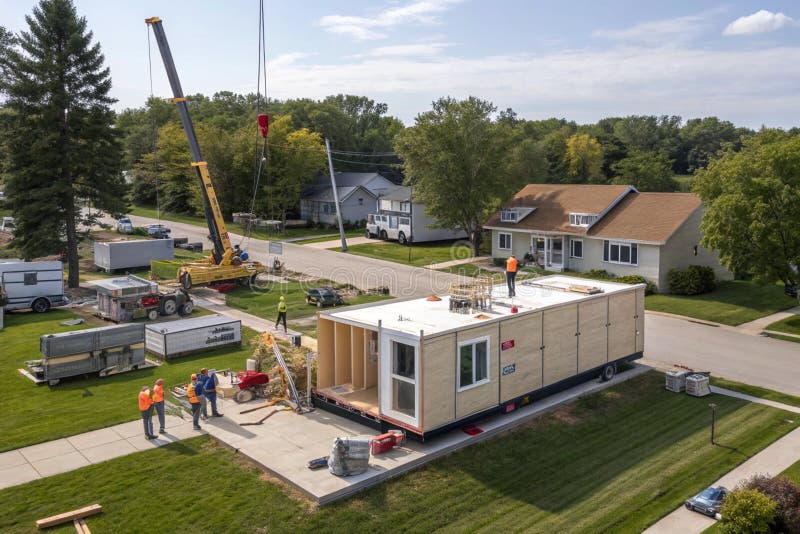 Villa Construction and Prefab House Under Construction Stock ...