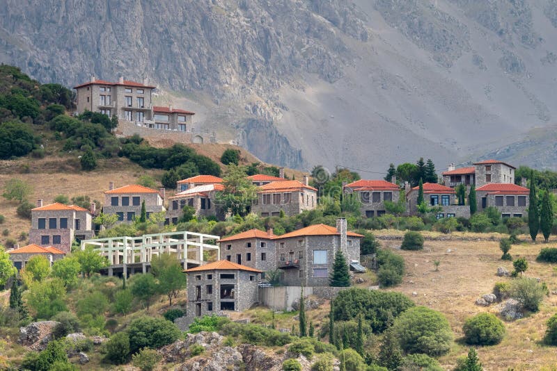 Village of Arachova in Greece. Stock Photo - Image of greece, nature ...