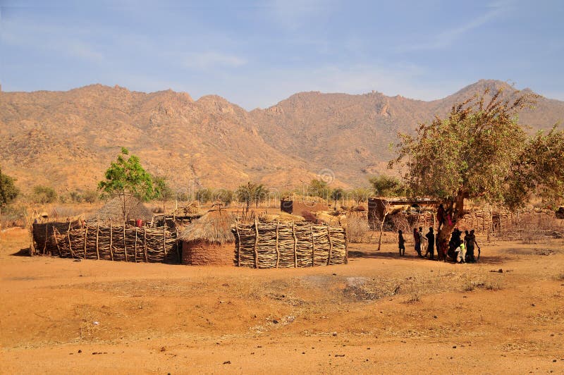 Village on the Area of the Sahara Desert in Chad Stock Photo - Image of ...