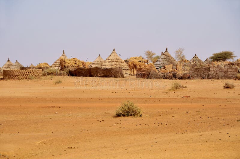 Village on the Area of the Sahara Desert in Chad Stock Image - Image of ...