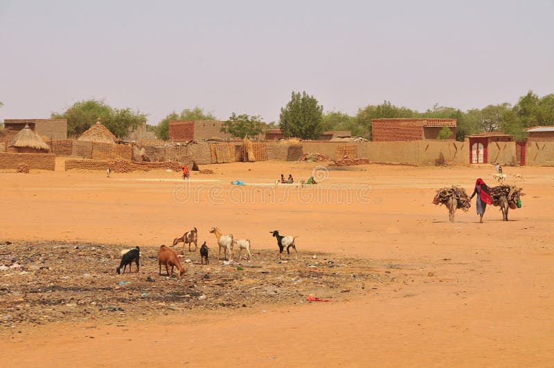 Village on the Area of the Sahara Desert in Chad Stock Image - Image of ...