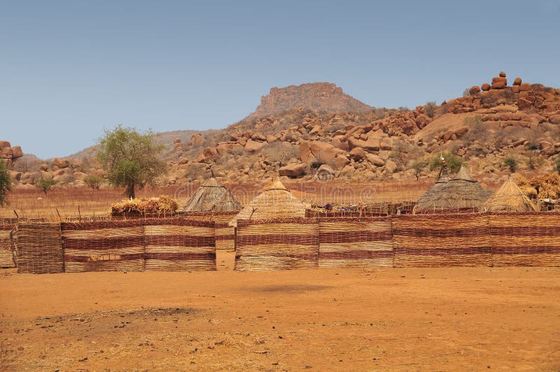 Village on the Area of the Sahara Desert in Chad Stock Photo - Image of ...
