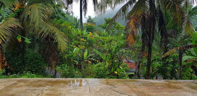 Village Atmosphere on the Hill after Heavy Rain Stock Photo - Image of ...