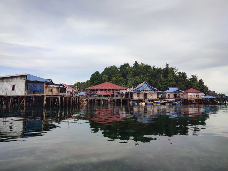The Village of the Bajau People on a Small Island Stock Photo - Image ...