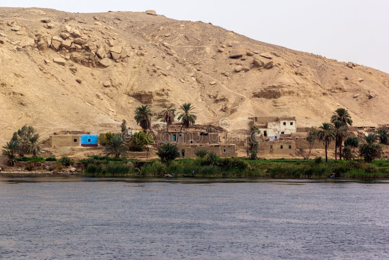 Village banks nile stock photo. Image of bush, nature - 58560704