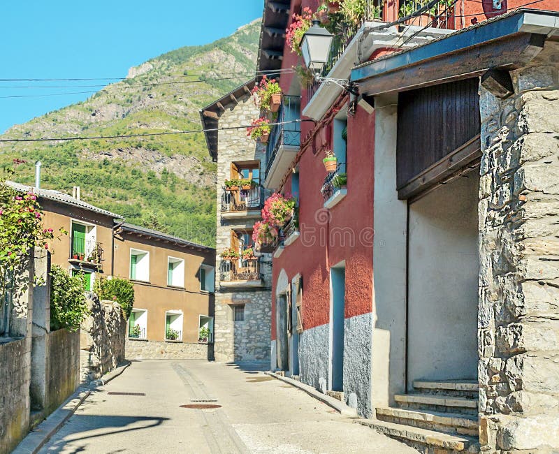Village of Benasque stock image. Image of landscape - 193024567