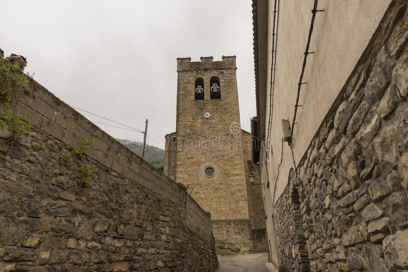 Through the Village of Broto Stock Photo - Image of aragon, vacation ...