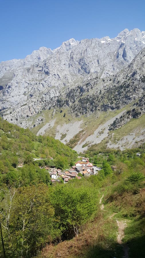 Cain De Valdeon in Picos De Europa Mountains in Spain Stock Photo ...