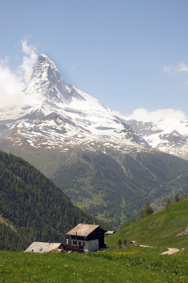 Village of Eggen Beneath the Matterhorn Stock Photo - Image of valais ...