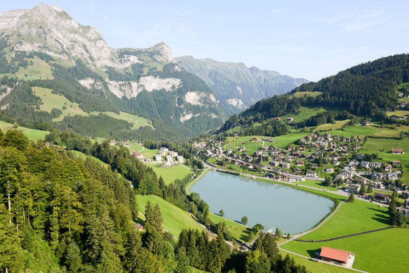 The village of Engelberg stock photo. Image of farm, alps - 58177348