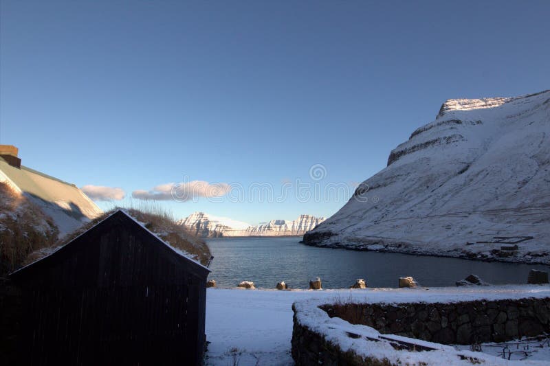 Village in the Faroe Islands Stock Photo - Image of structure, cloud ...