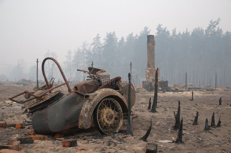 Village after fire stock image. Image of arson, disaster - 15635369