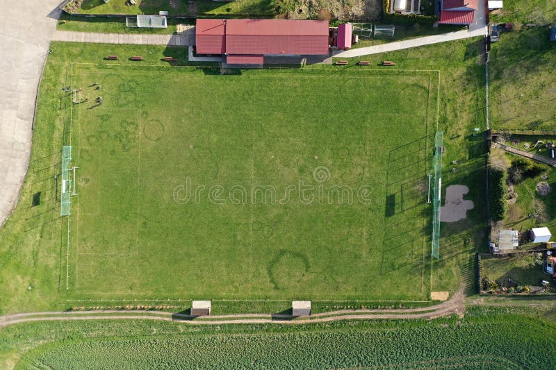 Village Football Playground from the Top Stock Photo - Image of country ...