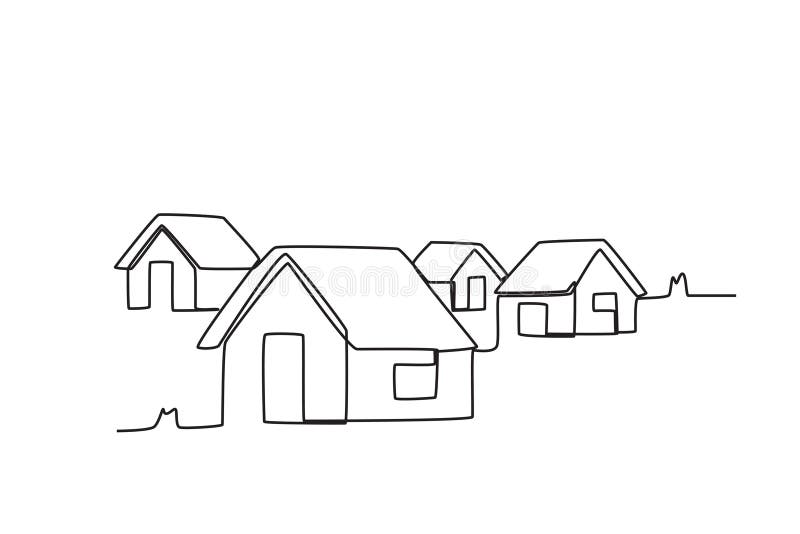 Houses One Line Drawing Stock Illustrations – 323 Houses One Line ...