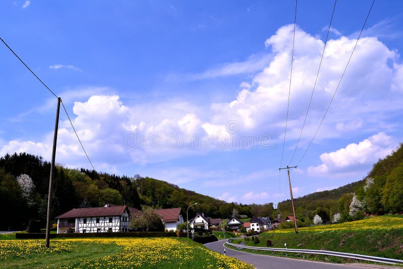 Village in the German Eiffel Stock Image - Image of village, raod: 34067615