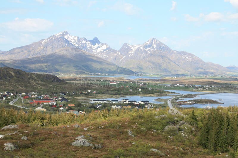 The Village of Gravdal in Lofoten Stock Image - Image of clean ...