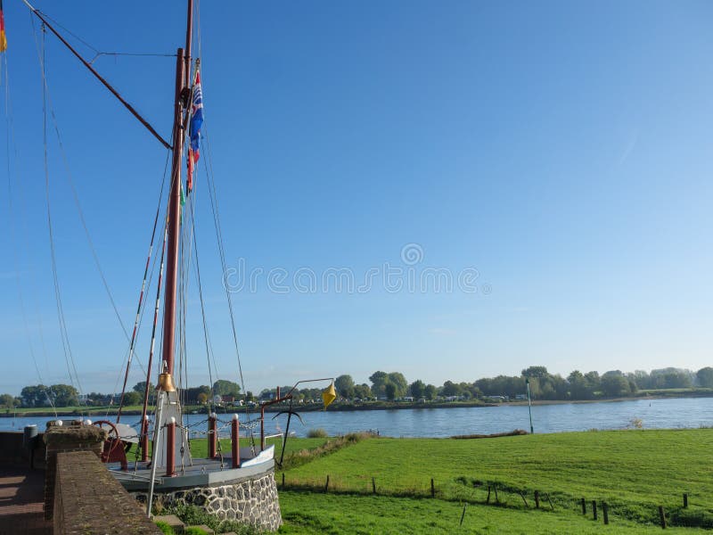 The Village of Grieth at the Rhine River Editorial Stock Photo - Image ...