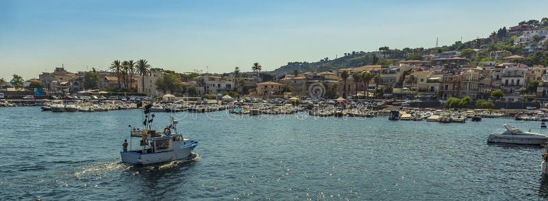 The Village and Harbour of Aci Trezza, Sicily Stock Photo - Image of ...