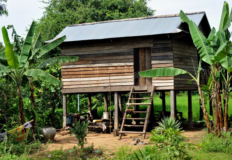 Village house in cambodia stock photo. Image of primitive - 27549354