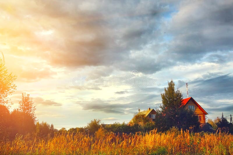 House in a field stock photo. Image of cloud, horizon - 8111736