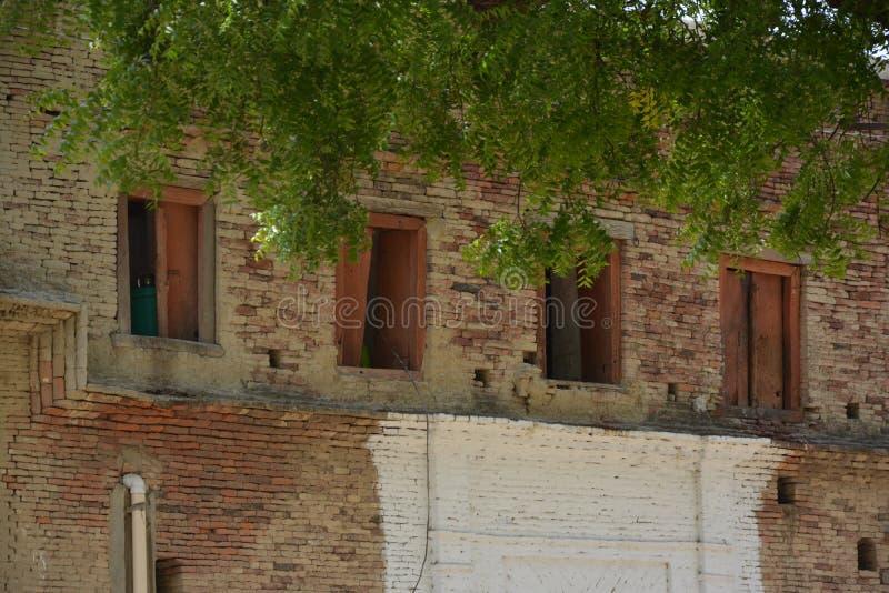 This is a Village House it Has 4 Windows Its Unique Stock Image - Image ...