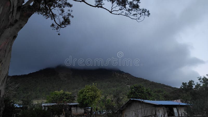 Village Houses in Timor-Leste Mountain Stock Image - Image of mist ...
